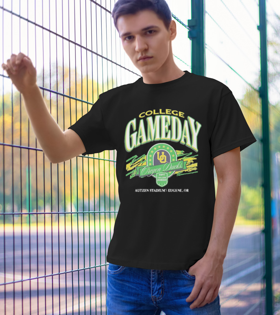 College GameDay Oregon Ducks ESPN Autzen Stadium Eugene OR T-Shirt