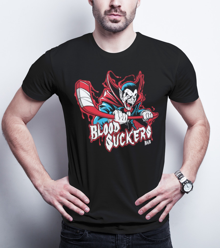Count Dracula Blood Suckers Hockey Vampire T-Shirt