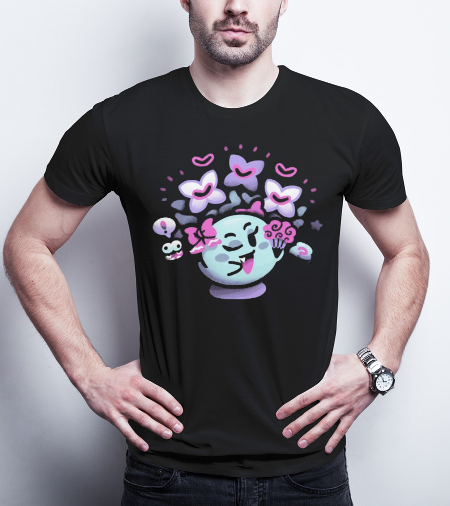 Minilla Forest Surprises Happy Planet With Butterflies And Flowers T-Shirt