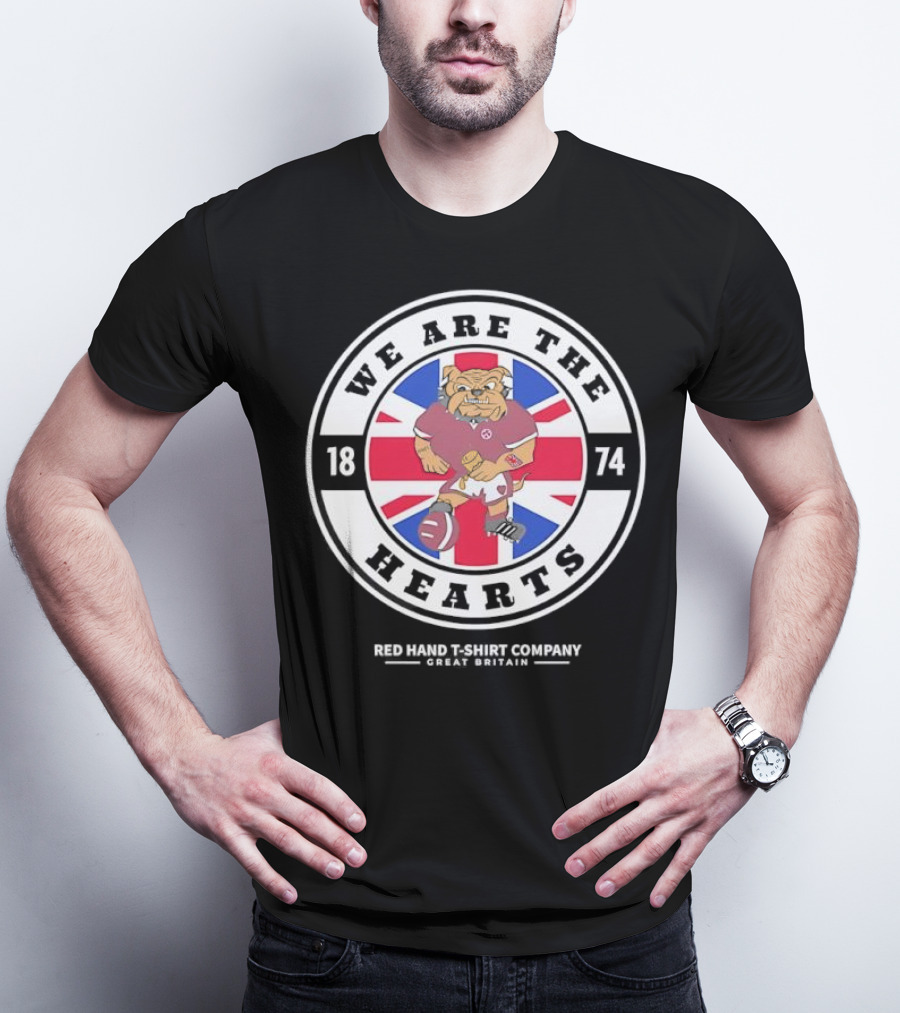 We Are The Hearts 1874 Red Hand Company Great Britain Union Jack Bulldog T-Shirt