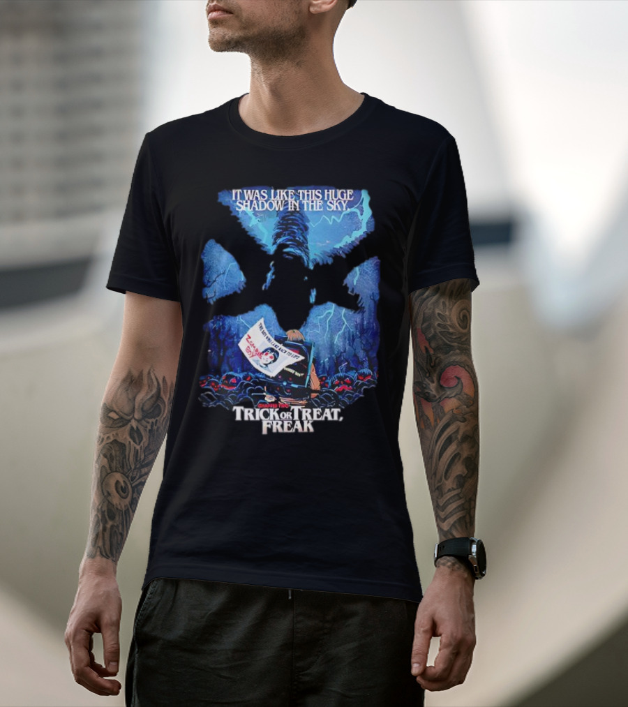 Stranger Things Season 2 Butcher Billy Trick Or Treat Freak Huge Shadow In The Sky T-Shirt