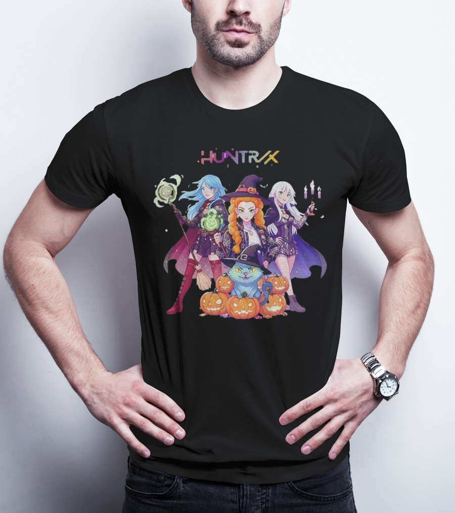 Huntrix Halloween 2025 Pumpkin Kpop Demon Hunter Spooky Witches And Cat T-Shirt