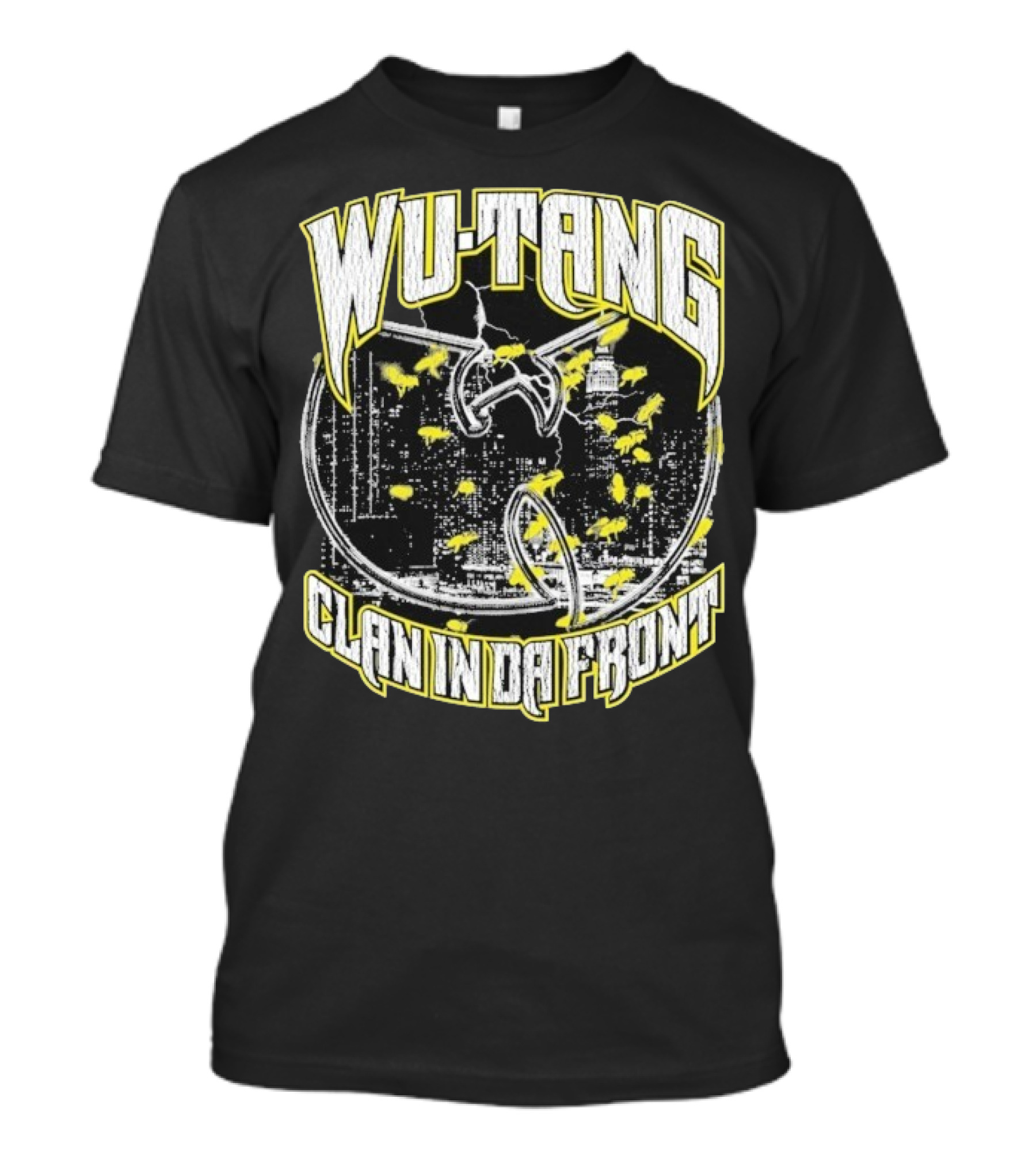 Wu-Tang Clan In Da Front City Skyline Yellow Bats T-Shirt