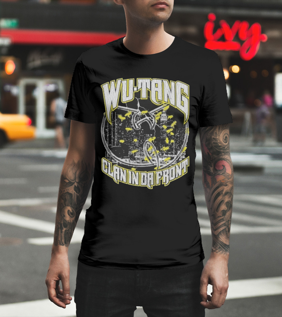 Wu-Tang Clan In Da Front City Skyline Yellow Bats T-Shirt