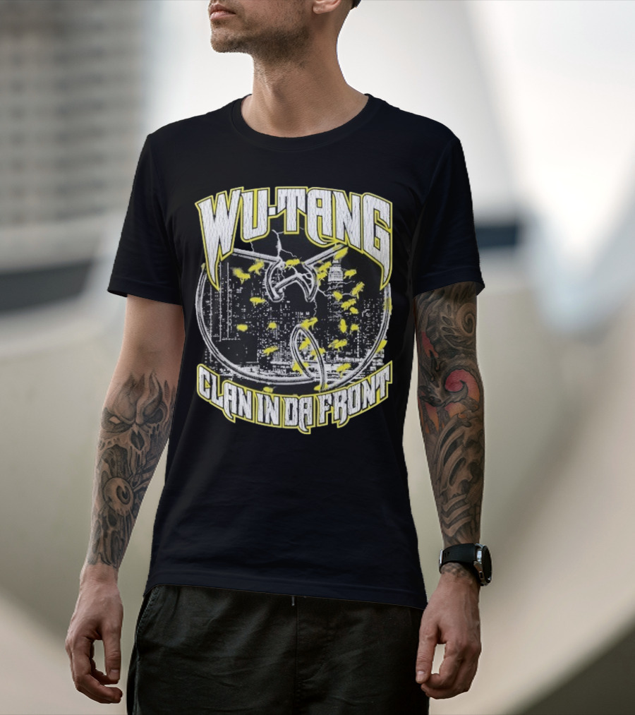 Wu-Tang Clan In Da Front City Skyline Yellow Bats T-Shirt