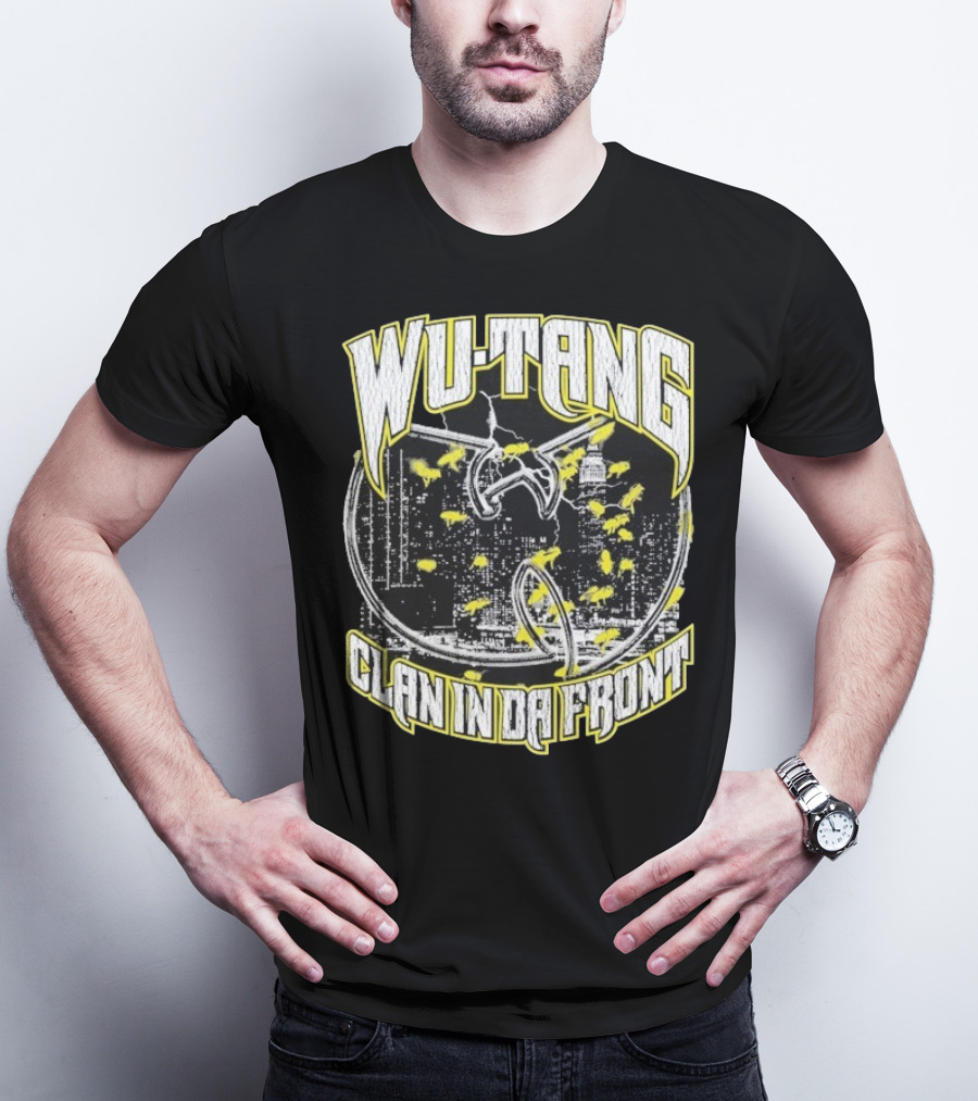 Wu-Tang Clan In Da Front City Skyline Yellow Bats T-Shirt