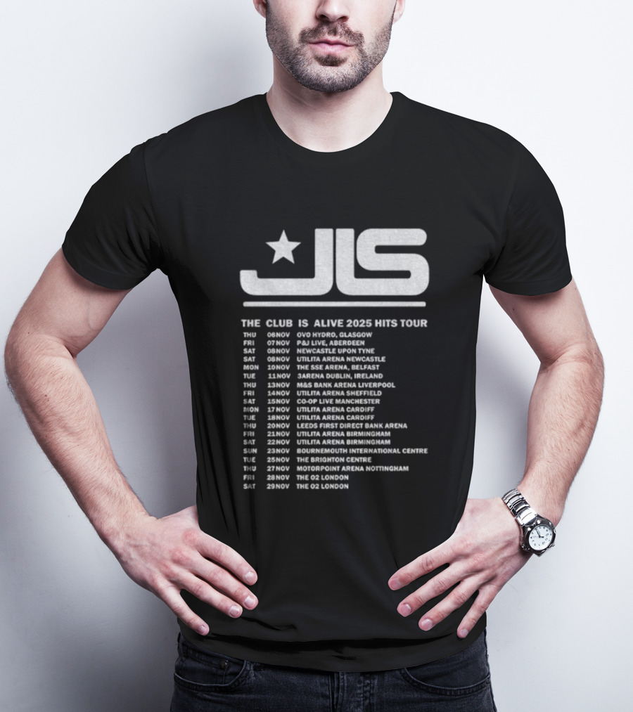 JLS The Club Is Alive 2025 Hits Tour Dates And Cities T-Shirt
