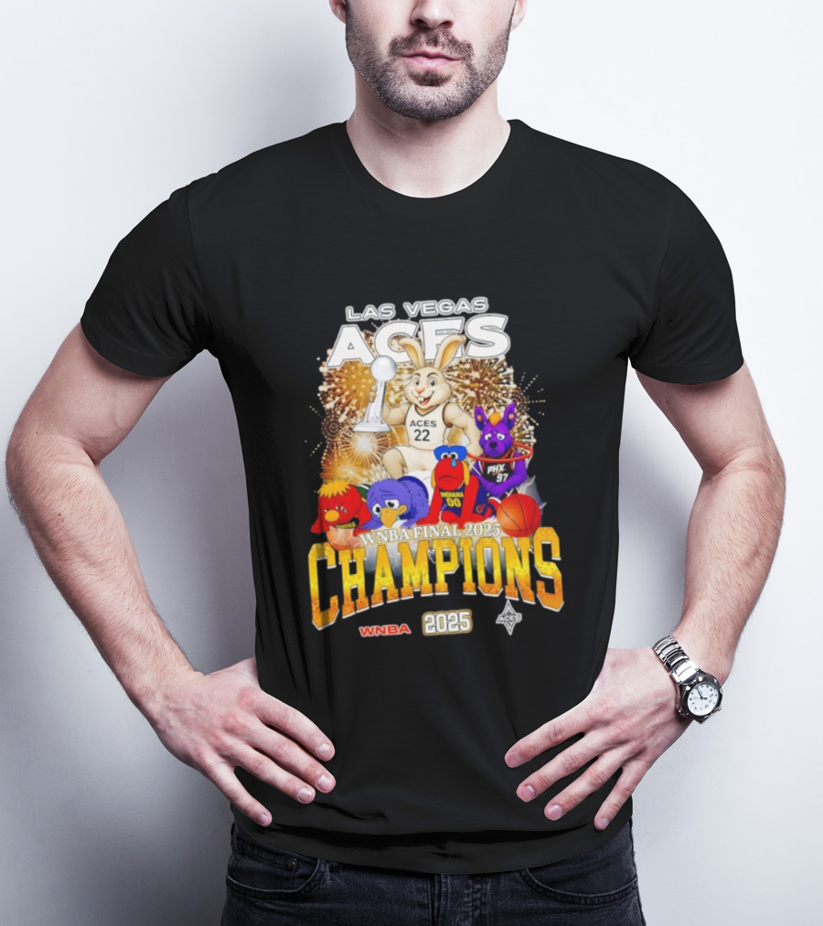 Las Vegas Aces 2025 WNBA Final Champions Phoenix Indiana Seattle Mascot T-Shirt
