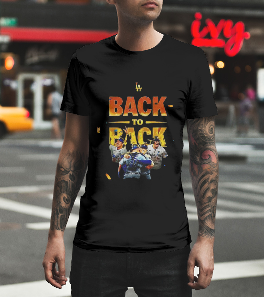 Los Angeles Dodgers Back To Back Champions Celebration 2025 T-Shirt