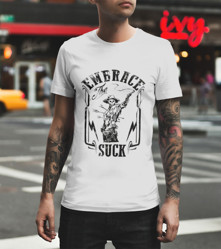 Embrace The Suck Military Soldier With Arrows And Lightning T-Shirt