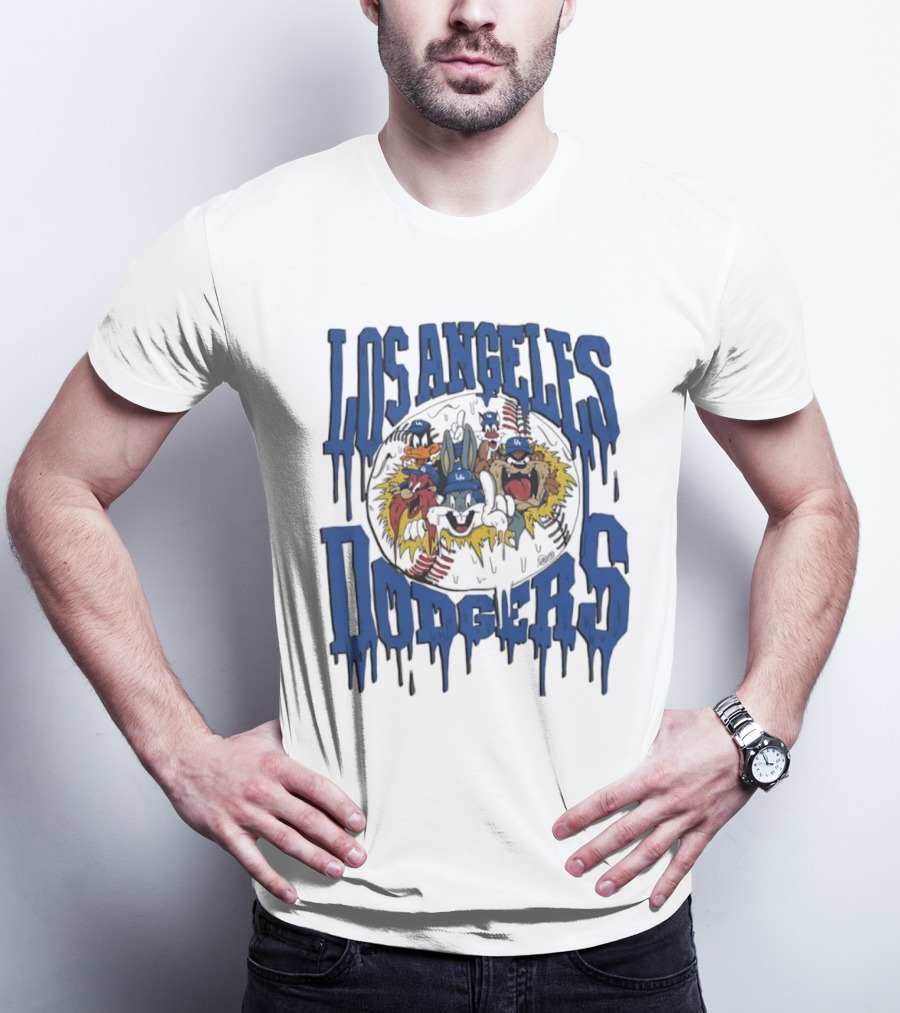 Los Angeles Dodgers Looney Tunes Dripping Vintage Style T-Shirt