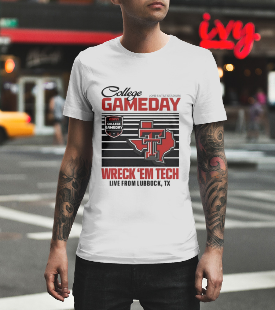 Texas Tech Gameday Wreck 'Em Jones AT&T Stadium ESPN College 2025 T-Shirt