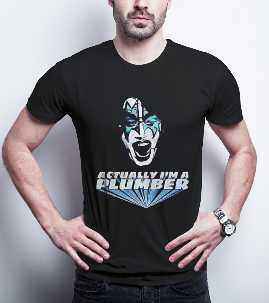 Actually I'm A Plumber Ace Frehley Big Face Funny T-Shirt