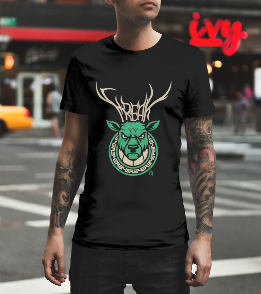Milwaukee Bucks Deer Freak NBA Mascot Antlers T-Shirt