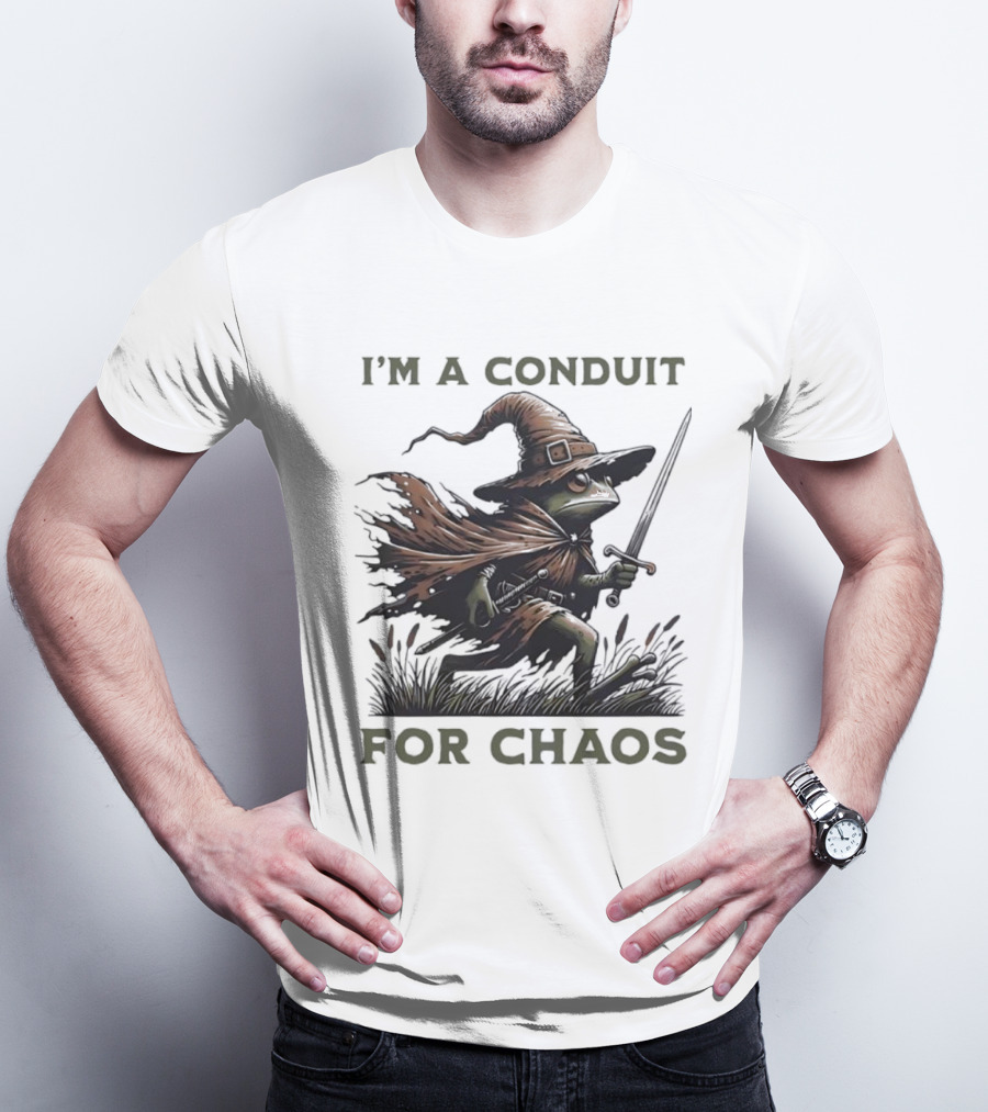 I'm A Conduit For Chaos Frog Wizard Sword T-Shirt