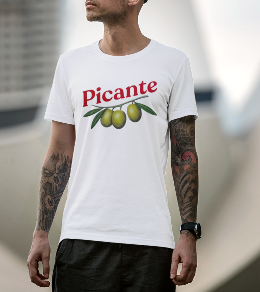 Picante Olive Trio With Branch Design T-Shirt