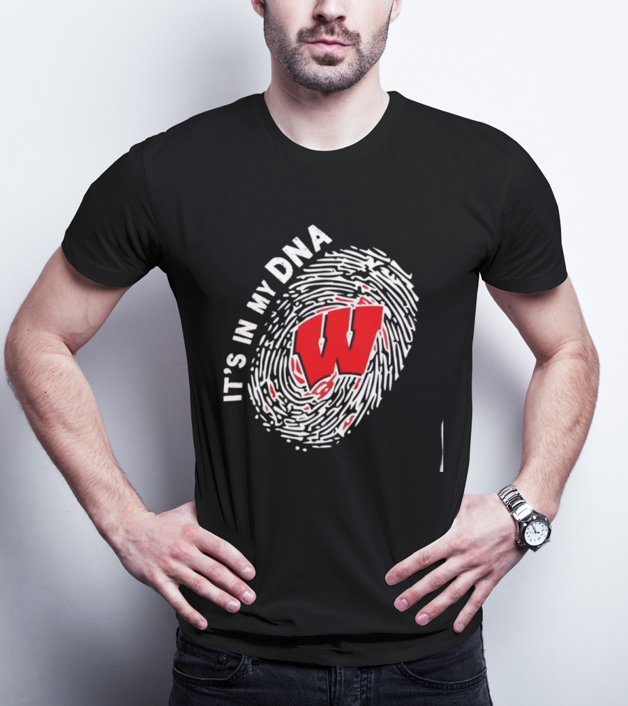 Wisconsin Badgers W It's In My DNA Fingerprint T-Shirt