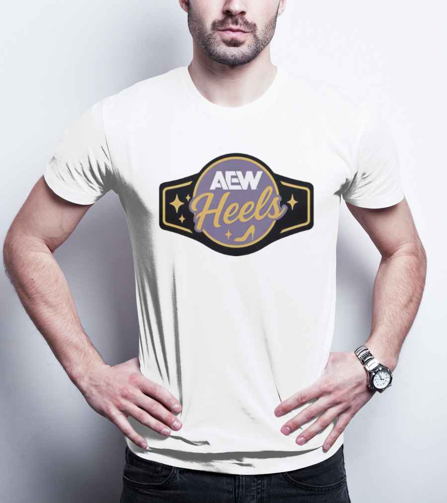 AEW Heels Belt High Heel Stars T-Shirt