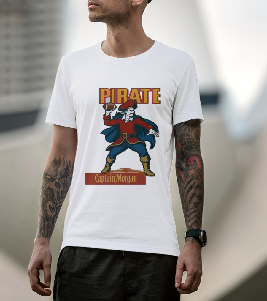 Captain Morgan Pirate Football Throwback T-Shirt