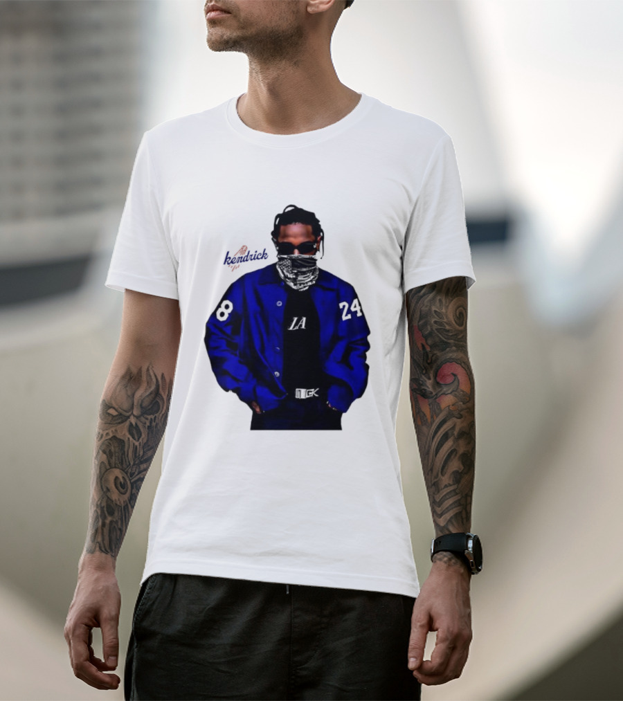 Dodgers LA Kendrick Lamar Blue Jacket Image T-Shirt
