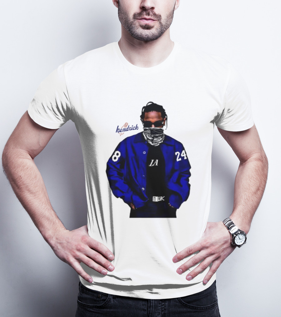 Dodgers LA Kendrick Lamar Blue Jacket Image T-Shirt