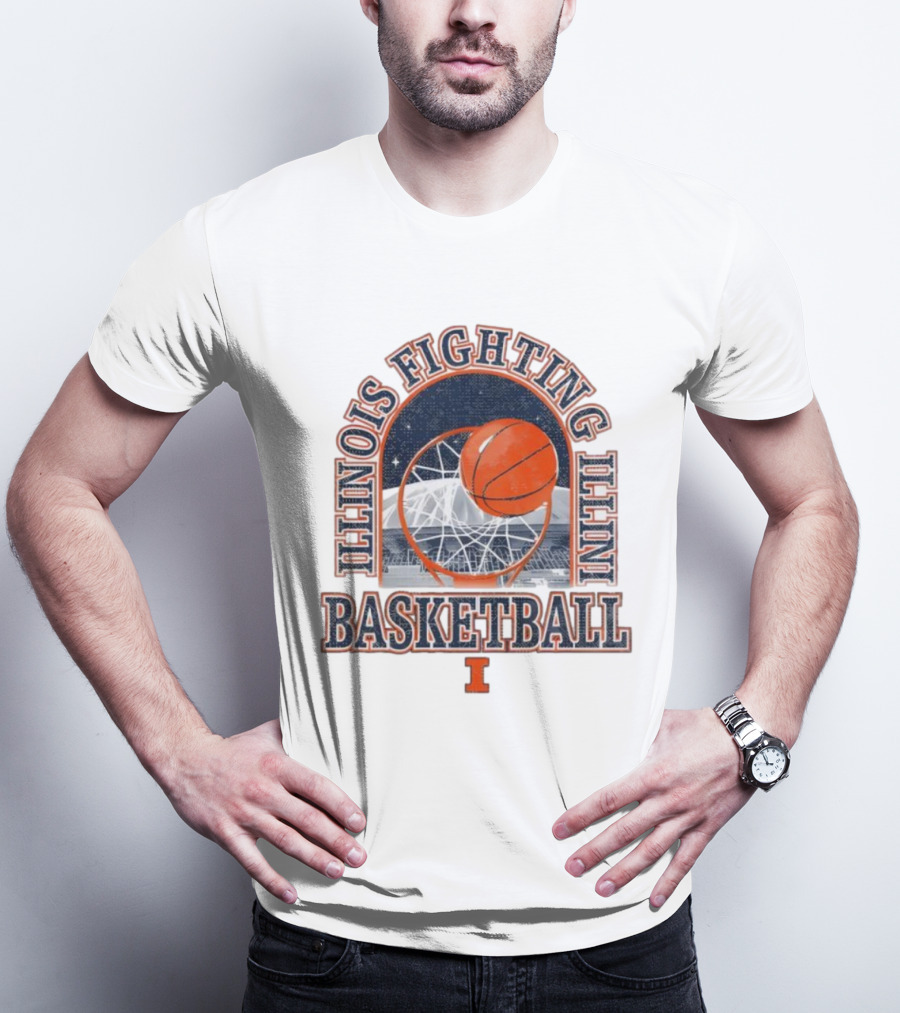 Fighting Illini Basketball Illinois State Farm Center Arch T-Shirt
