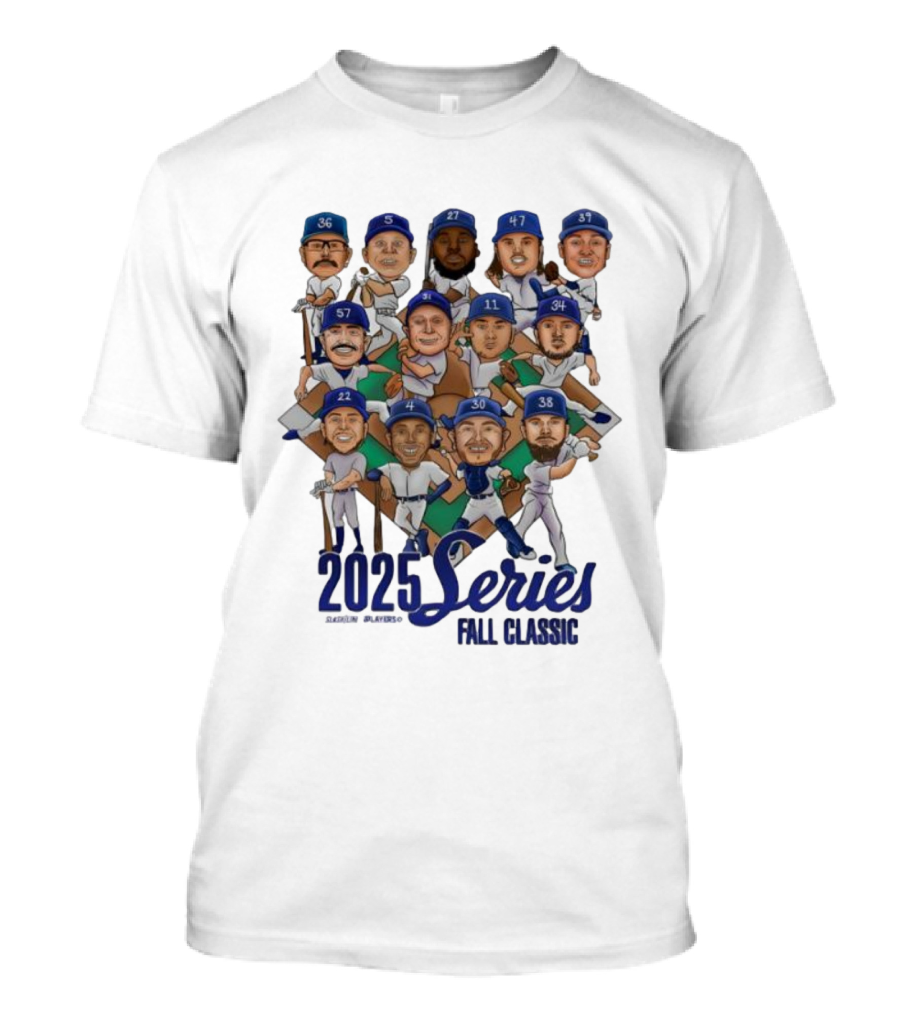 Los Angeles Dodgers 2025 Series Fall Classic Baseball Team Caricature Players T-Shirt