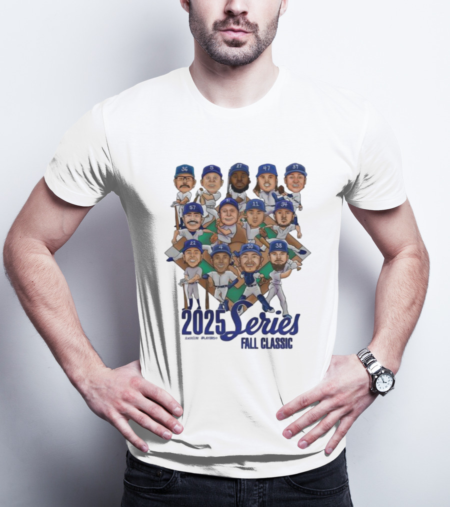 Los Angeles Dodgers 2025 Series Fall Classic Baseball Team Caricature Players T-Shirt