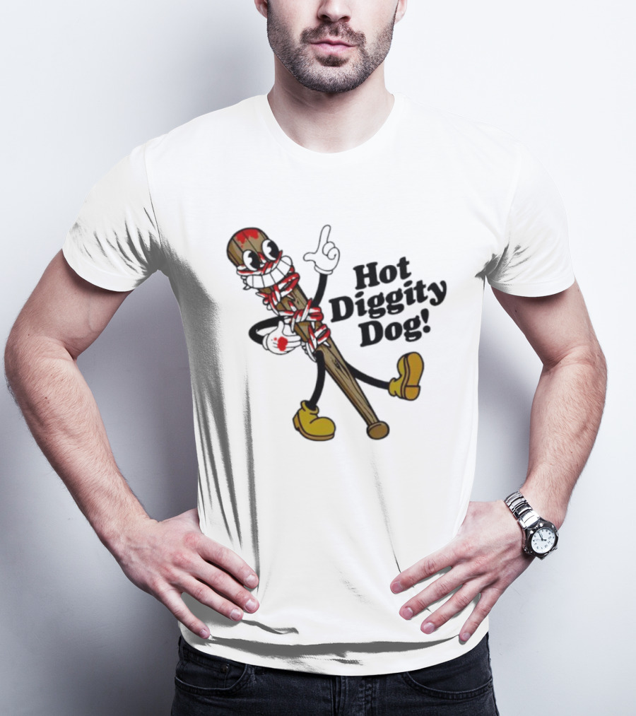 The Walking Dead 15th Anniversary Hot Diggity Dog Bat Character T-Shirt