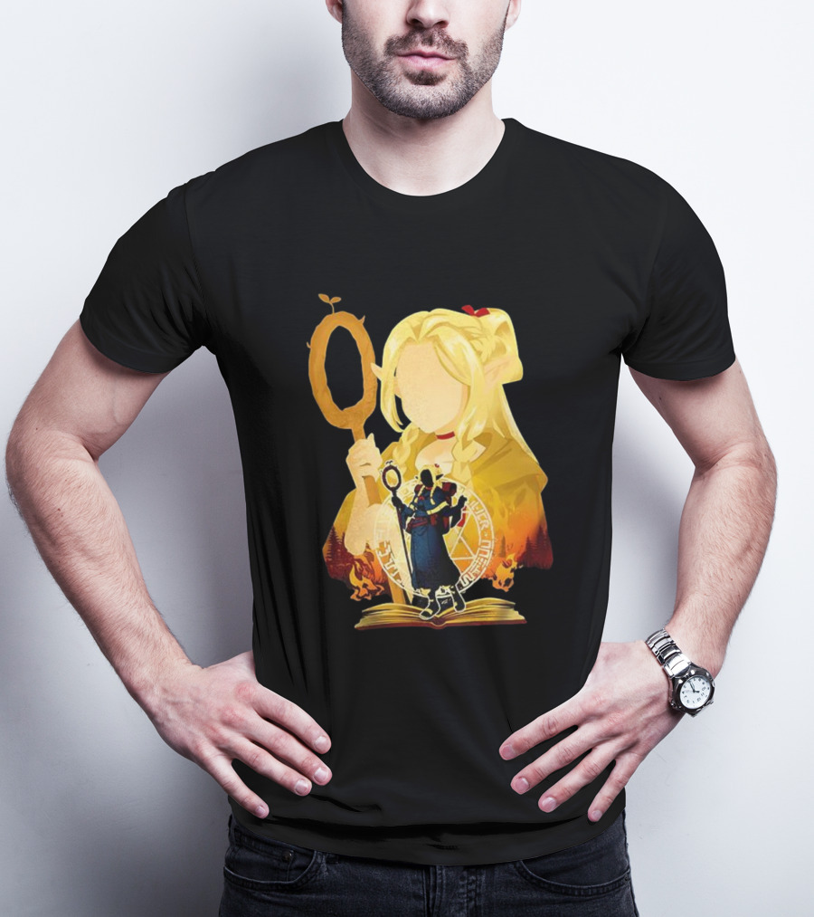 Marcille Donato Delicious In Dungeon Anime Arcane Revival Character With Magic Staff T-Shirt