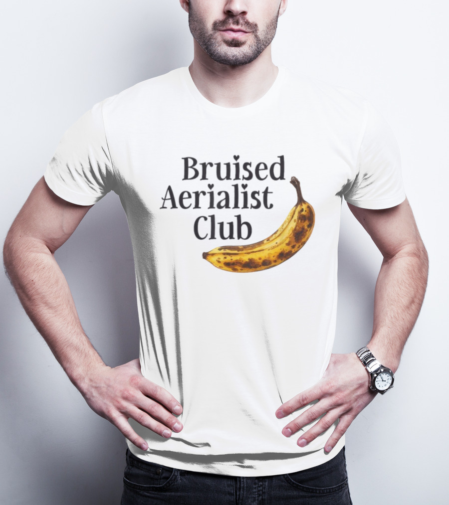 Bruised Aerialist Club Banana Funny Spotted Fruit Design T-Shirt