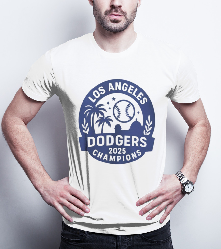 Los Angeles Dodgers 2025 Champions MLB Baseball Palme Stars Vintage Style T-Shirt