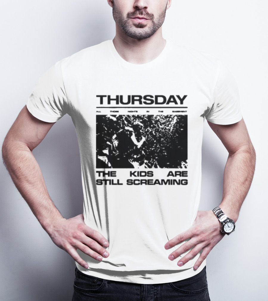 Thursday The Kids Are Still Screaming Grunge Style Vintage Comic Face T-Shirt