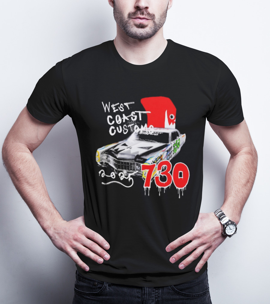 West Coast Customs 2025 Car With Red Shark Fin 730 T-Shirt