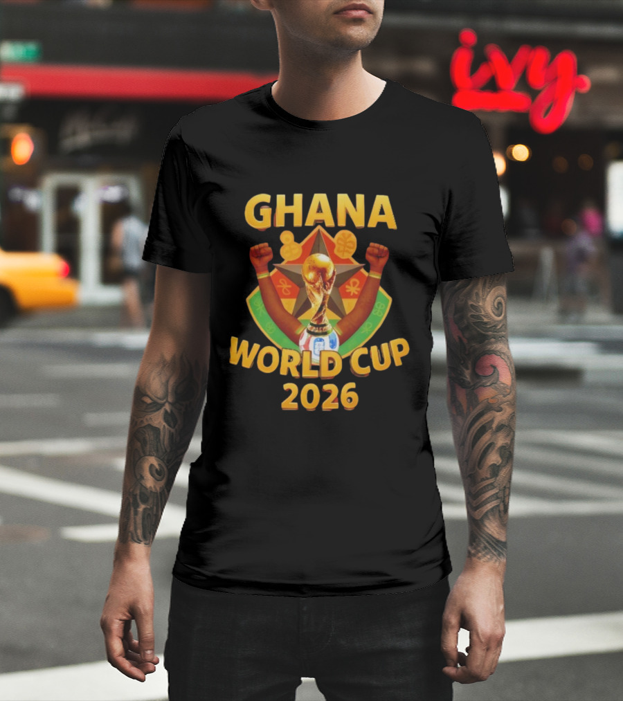 Ghana World Cup 2026 Soccer Trophy Celebration T-Shirt