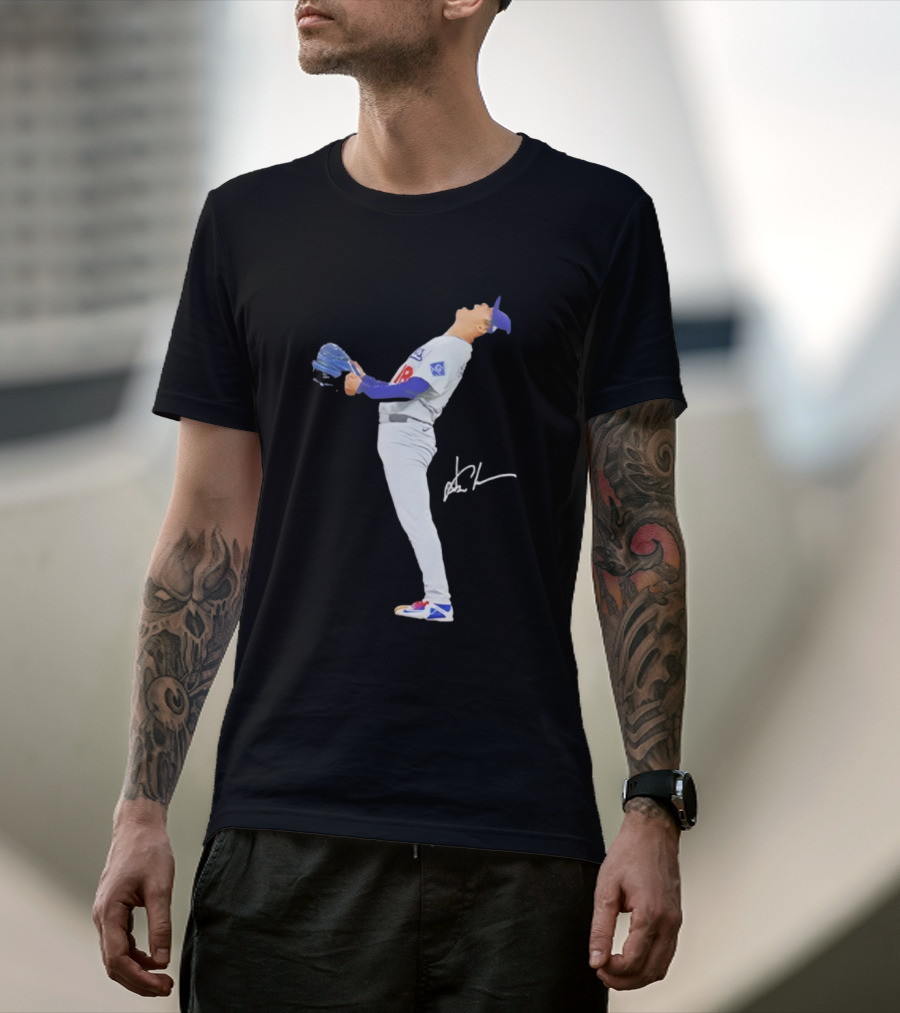 Shohei Ohtani Shout Loudly Baseball Signature Pose In Game Uniform T-Shirt
