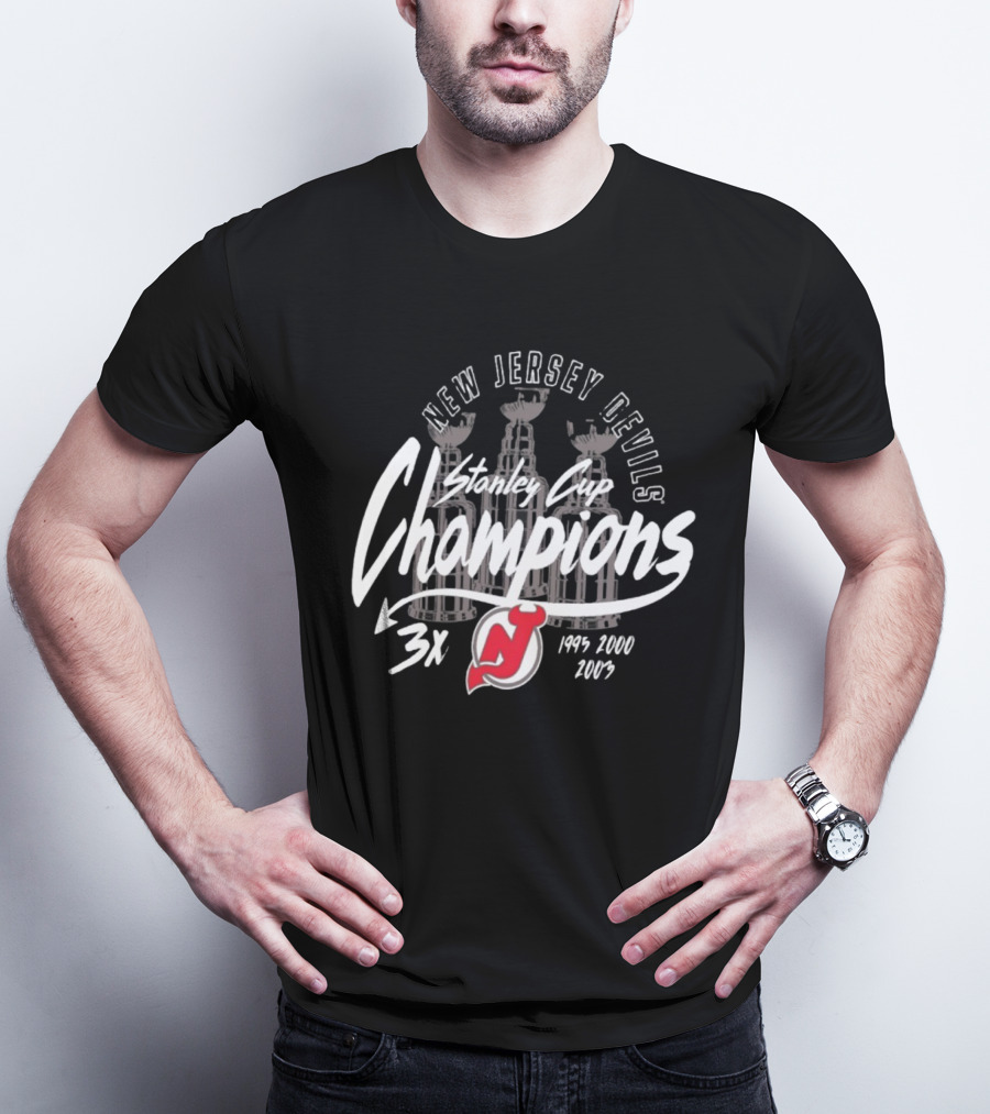 New Jersey Devils 3x Stanley Cup Champions 1995 2000 2003 T-Shirt