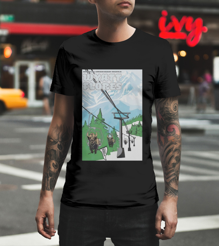 Wyatt Flores Nov 8 2025 Commodore Ballroom Vancouver BC Ski Lift Buffalo Artwork T-Shirt