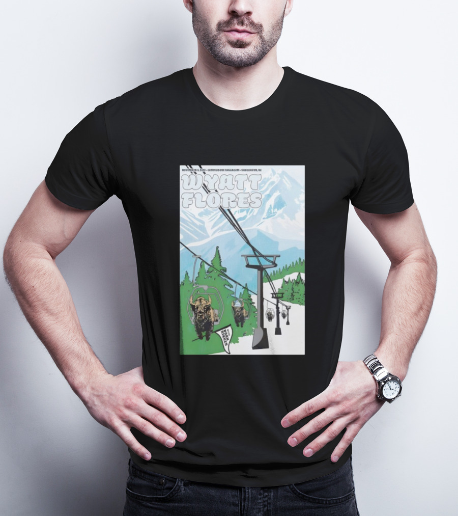Wyatt Flores Nov 8 2025 Commodore Ballroom Vancouver BC Ski Lift Buffalo Artwork T-Shirt