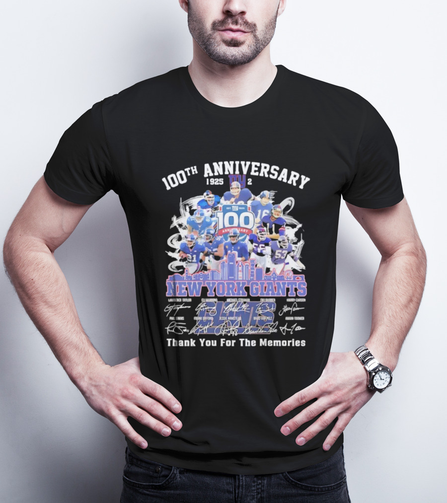 100th Anniversary New York Giants Thank You For The Memories 1925-2025 NFL Legends T-Shirt