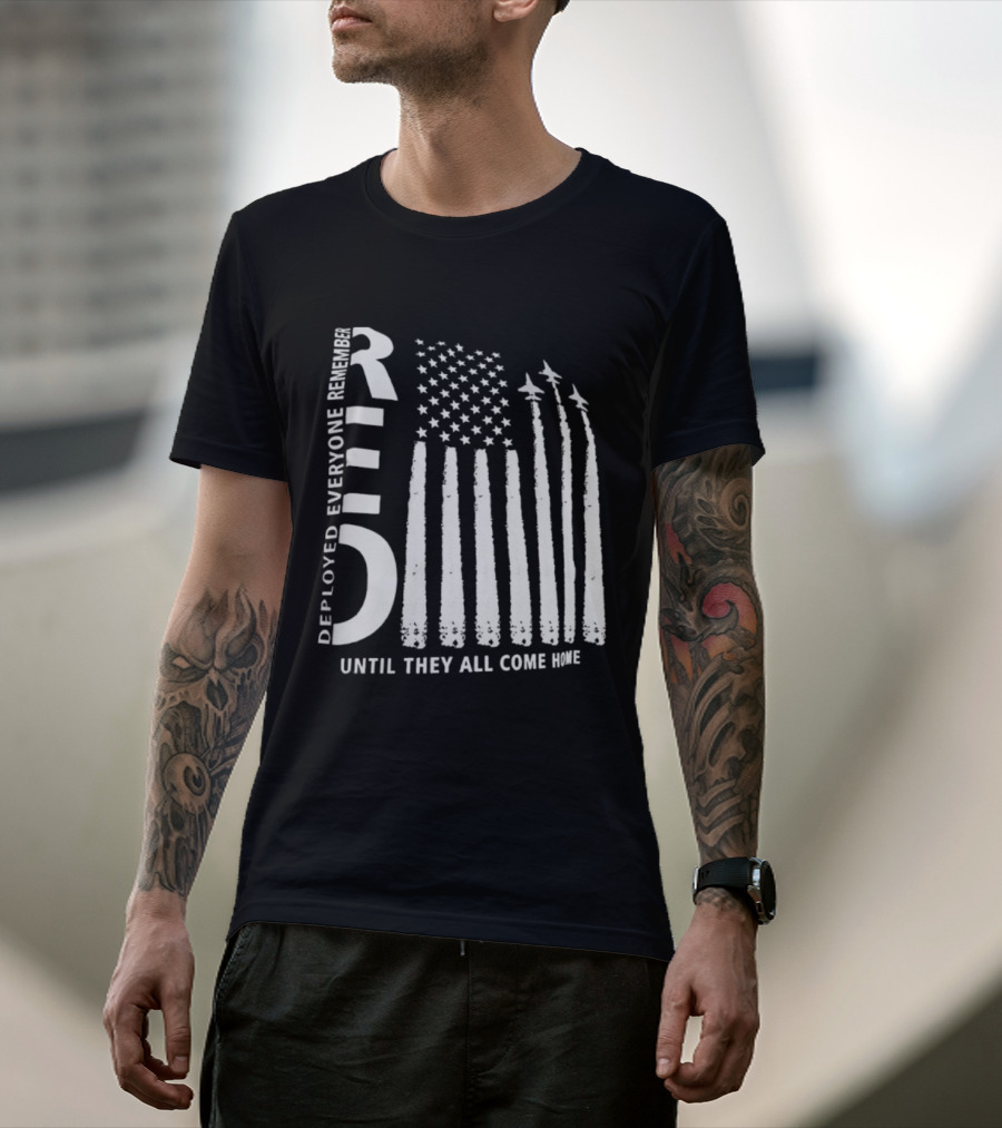 R.E.D. Friday Deployed Everyone Remember Until They All Come Home Flag Design With Jets T-Shirt