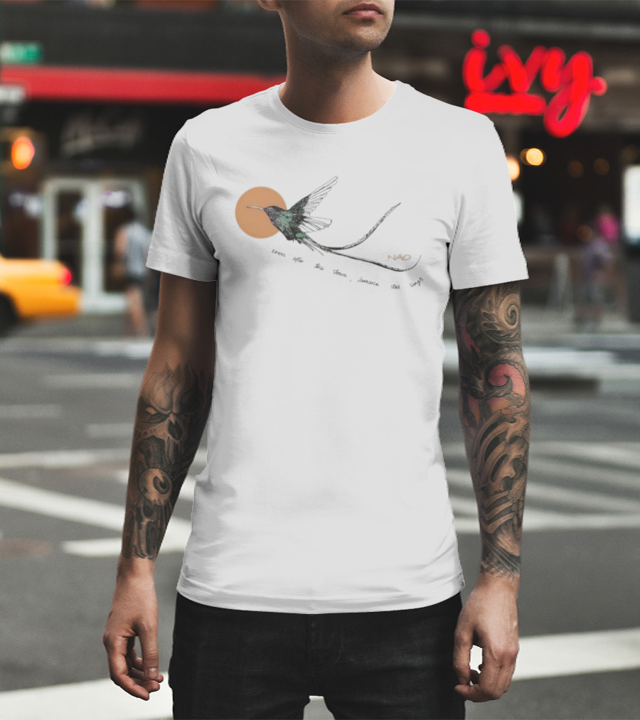 Nao X Hurricane Relief Even Often The Storm Jamaica Still Sings Bird T-Shirt