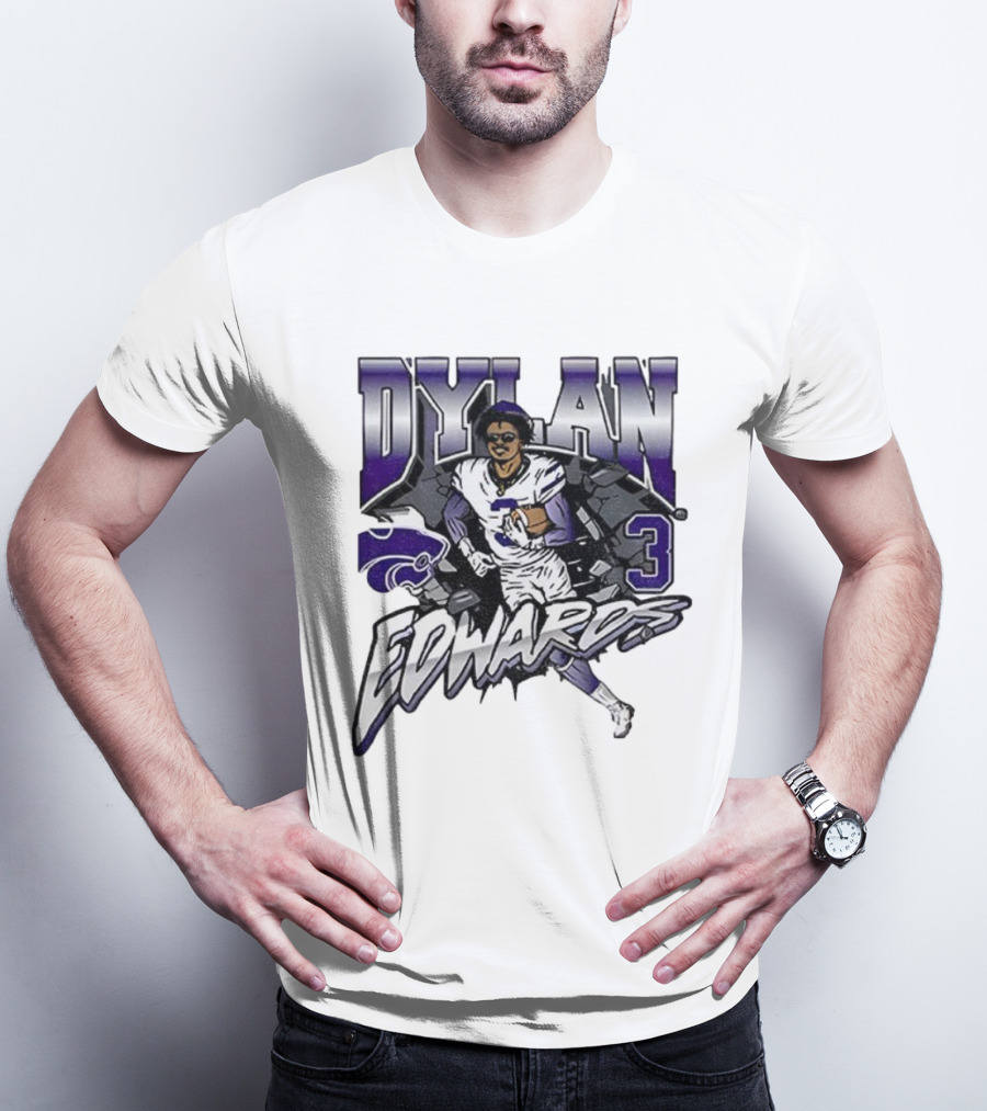 Dylan Edwards 3 Kansas State Wildcats Football NFL 2025 Vintage T-Shirt