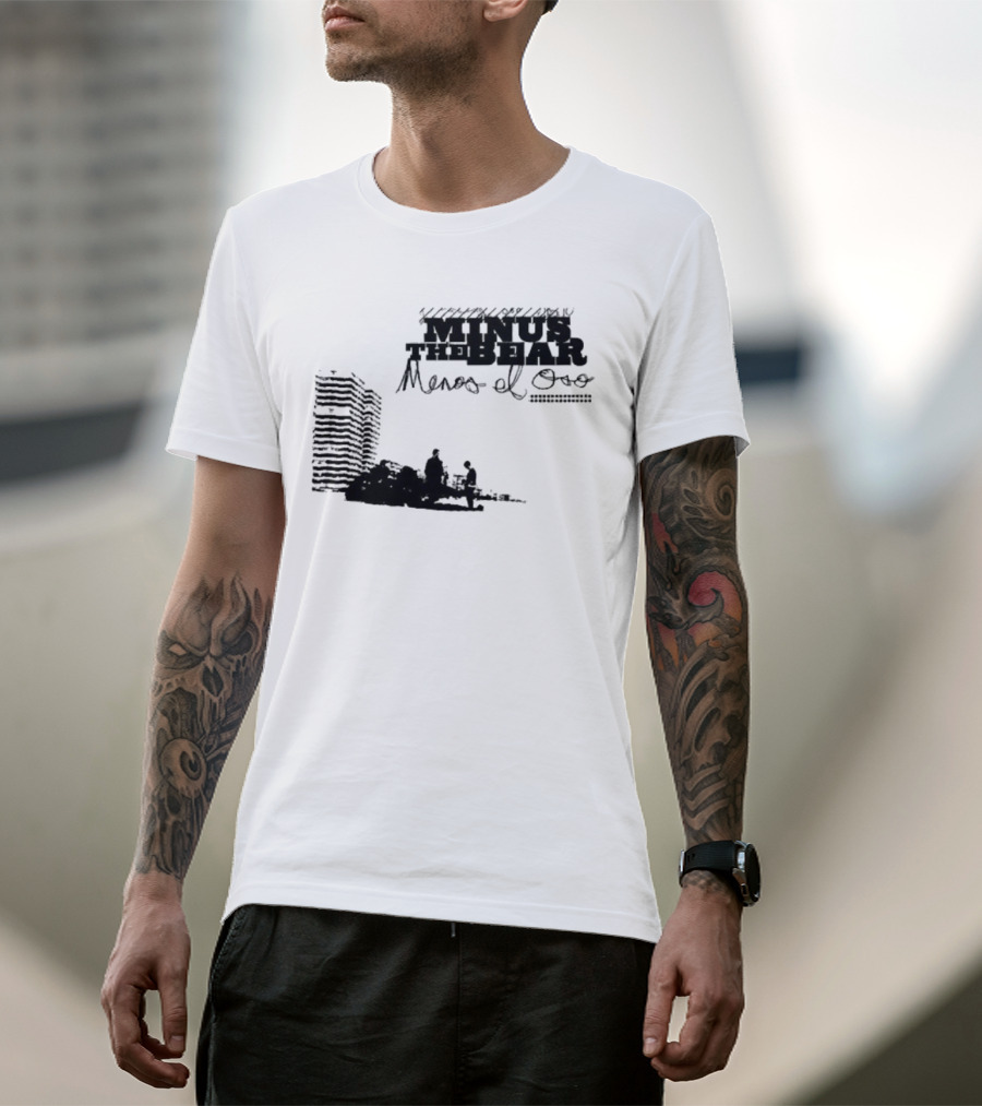 Minus The Bear Menos El Oso Skyline Urban Scene T-Shirt