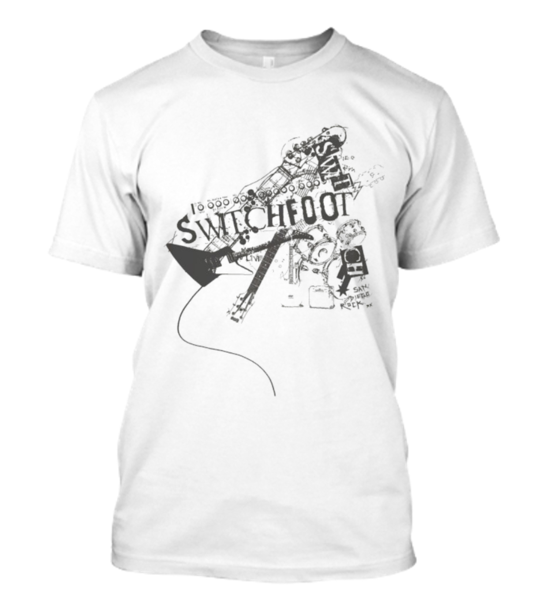 Switchfoot San Diego Rock Guitar Words Illustration T-Shirt