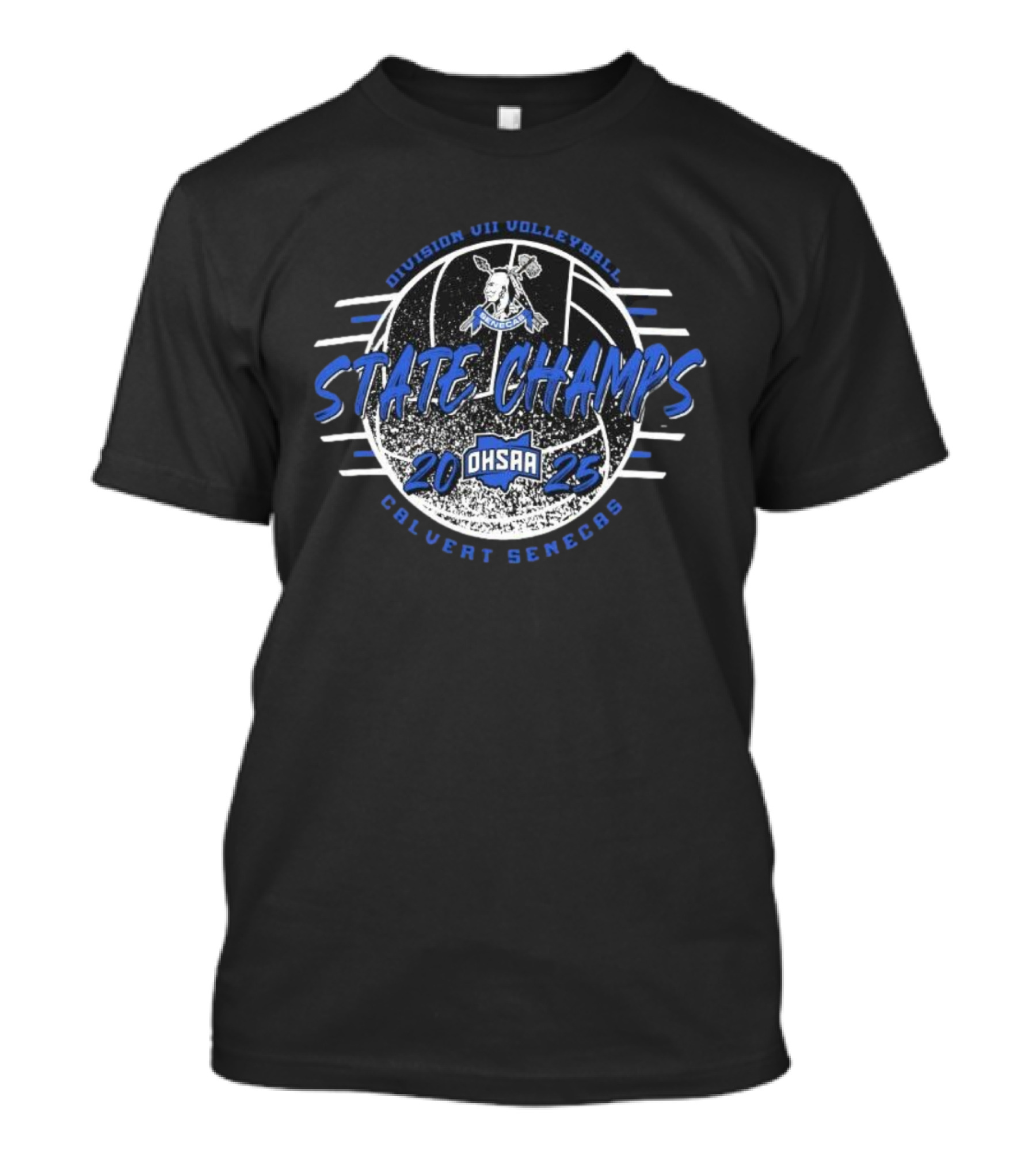 Division VII Volleyball Calvert Senecas 2025 OHSAA State Champs T-Shirt