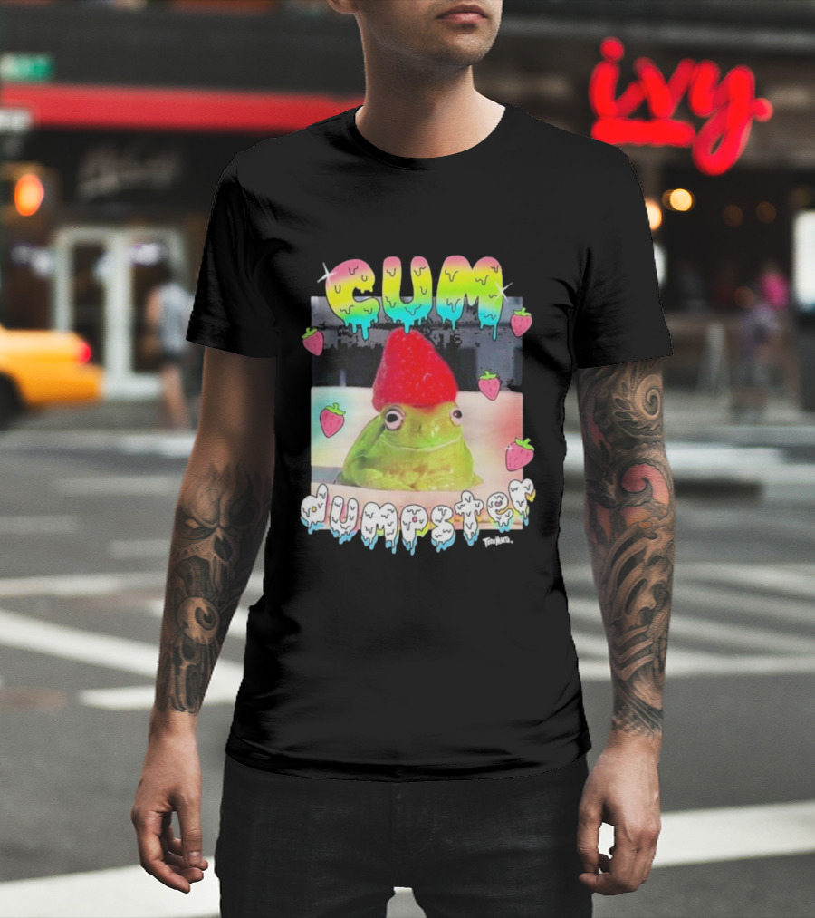 Cum Dumpster Frog Strawberry Hat Kawaii Aesthetic T-Shirt