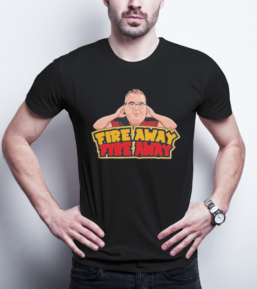 Stephen Bunting Fire Away Dart Player Cartoon Character Blocking Ears T-Shirt