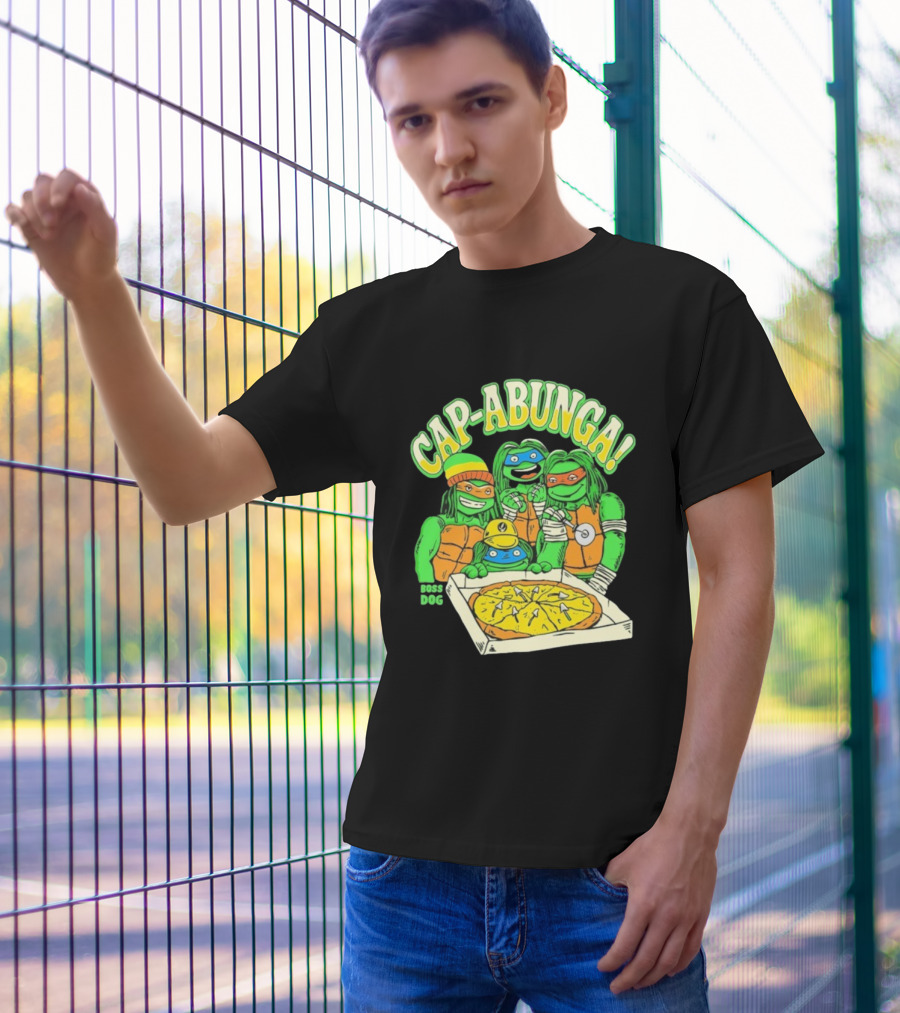 Teenage Mutant Ninja Turtles Cap Abunga Pizza Party Boss Dog T-Shirt