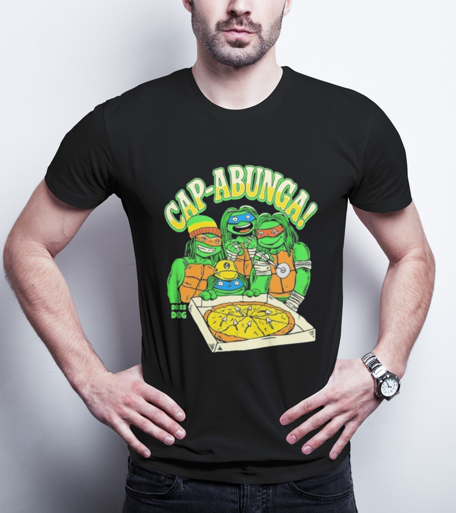 Teenage Mutant Ninja Turtles Cap Abunga Pizza Party Boss Dog T-Shirt